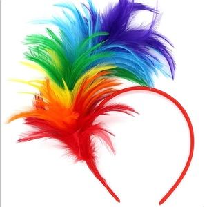Accessories | Rainbow Pride Feather Fascinator | Poshmark